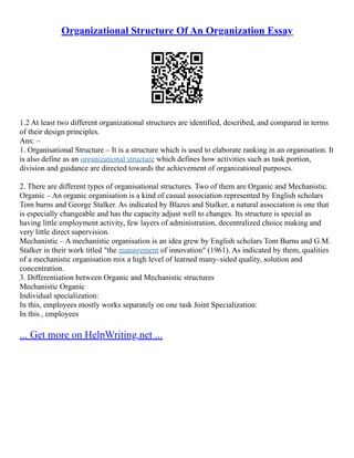 The Five Types Of Organizational Structure | PDF