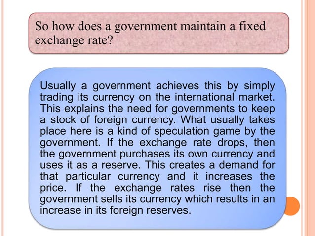 The fixed exchange rate system | PPTX | Currencies | Economy