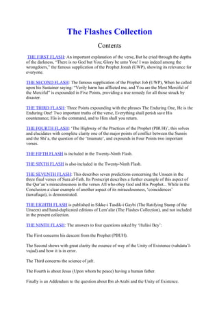 The Flashes Collection Contents | DOC