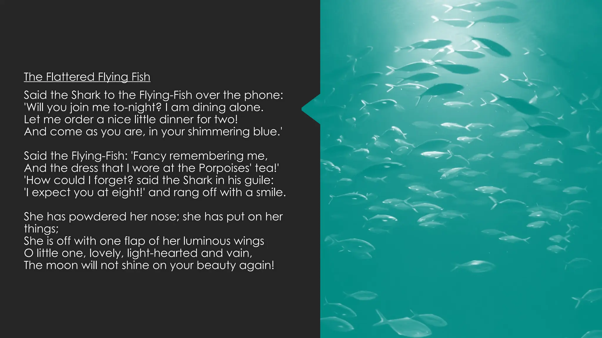 The Flattered Flying Fish .poetry work 1. | PPTX