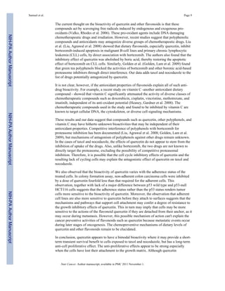 The flavonoid quercetin transientyly inhibits the activity of taxol and ...