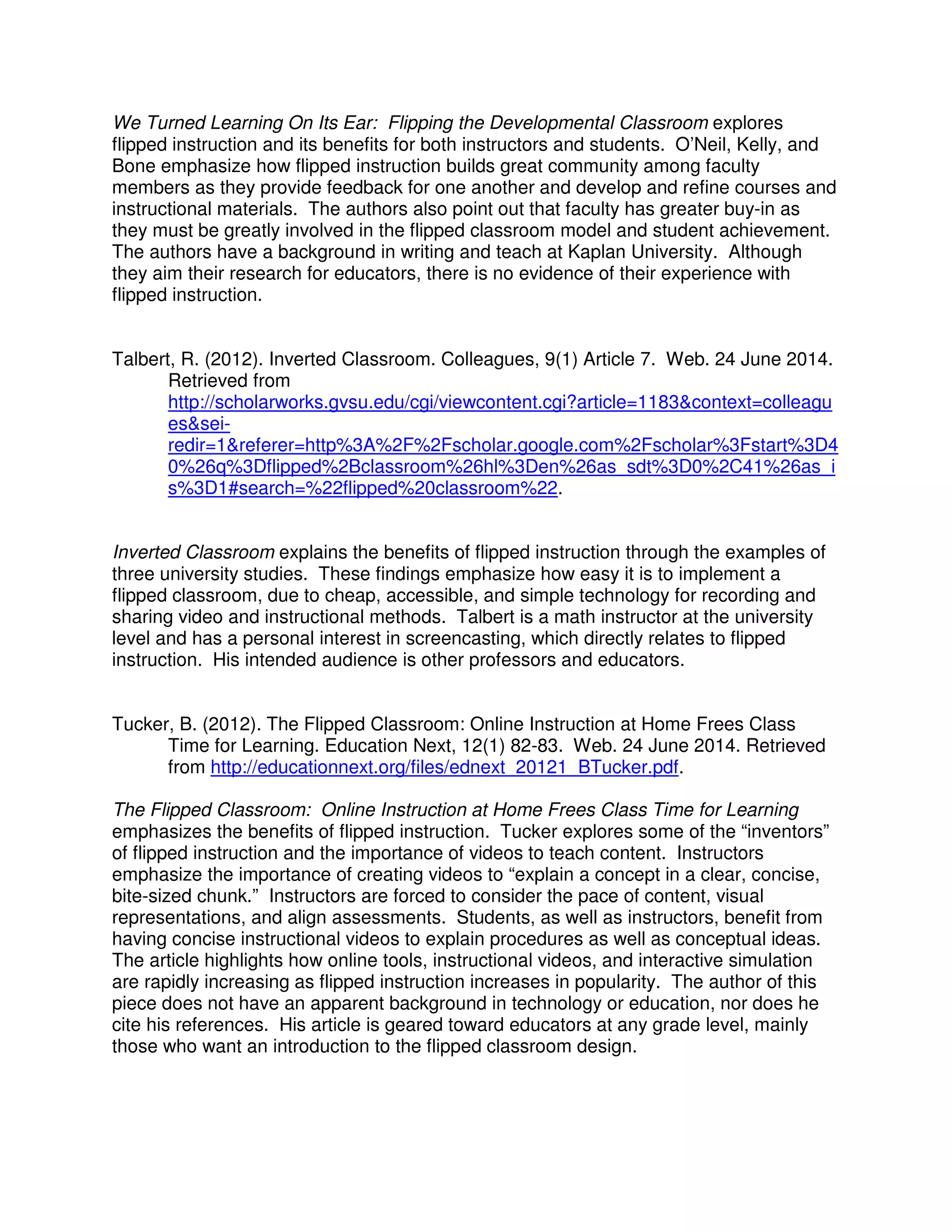 The Flipped Classroom | PDF | Web Development | Internet