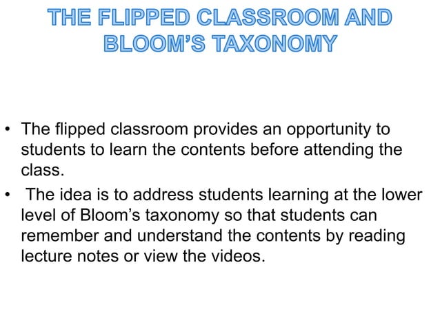 The flipped classroom | PPTX