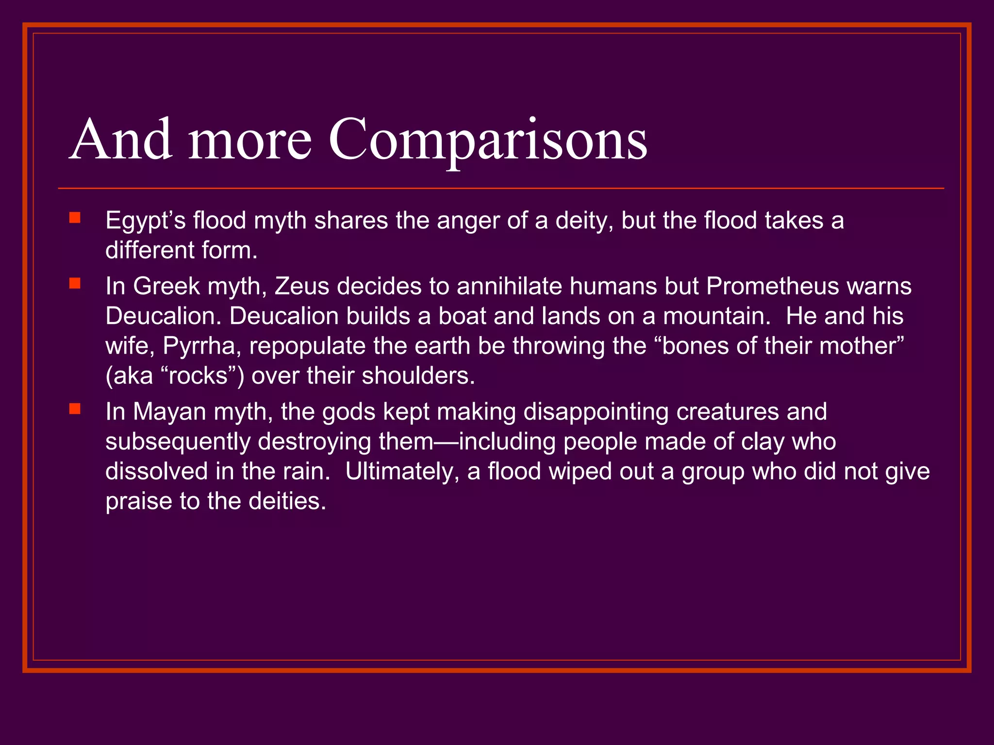Comparative Myth: The Flood | PPT