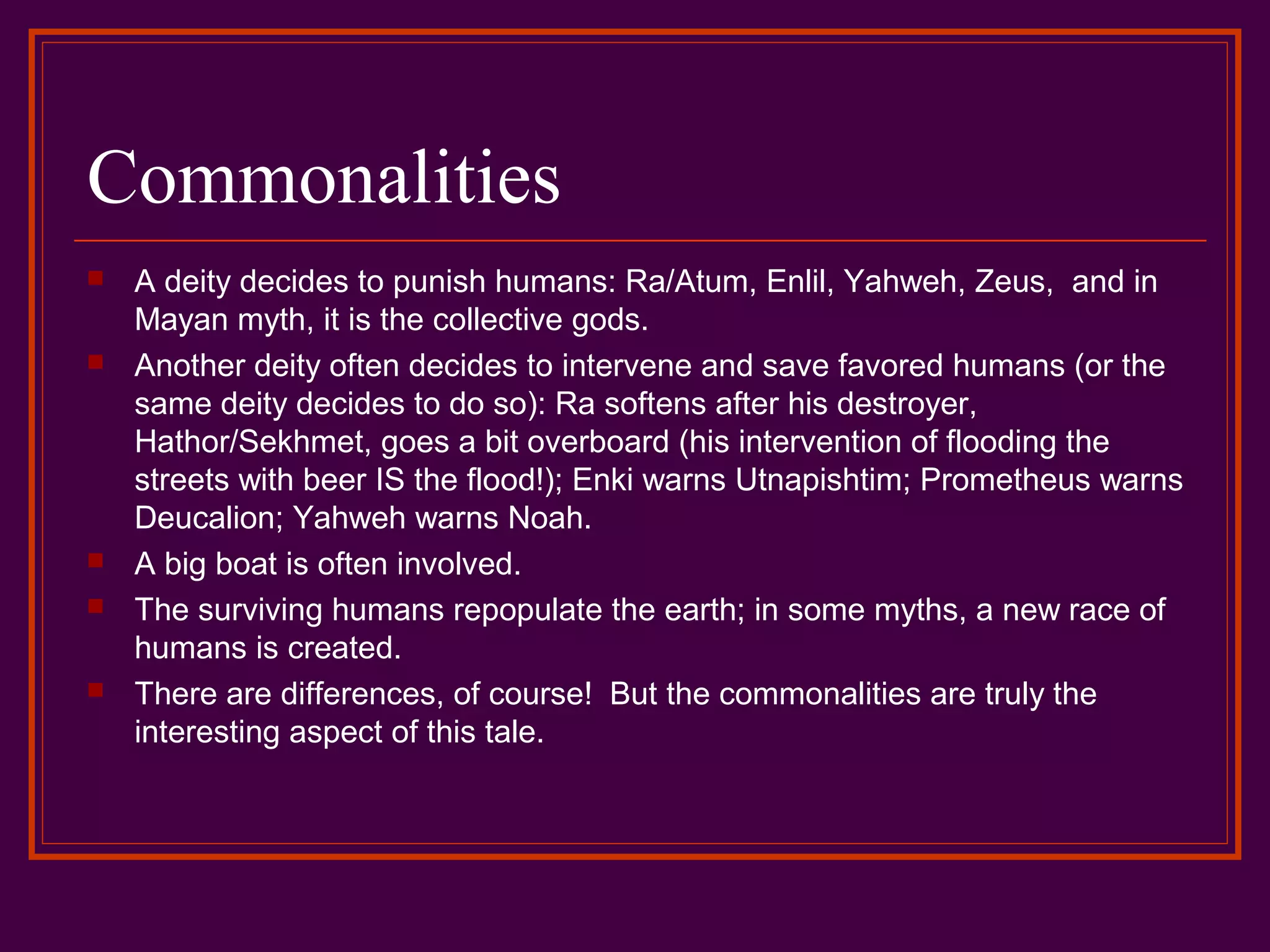 Comparative Myth: The Flood | PPT