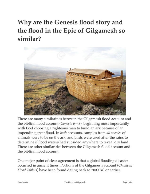 The Flood vs Gilgamesh | PDF