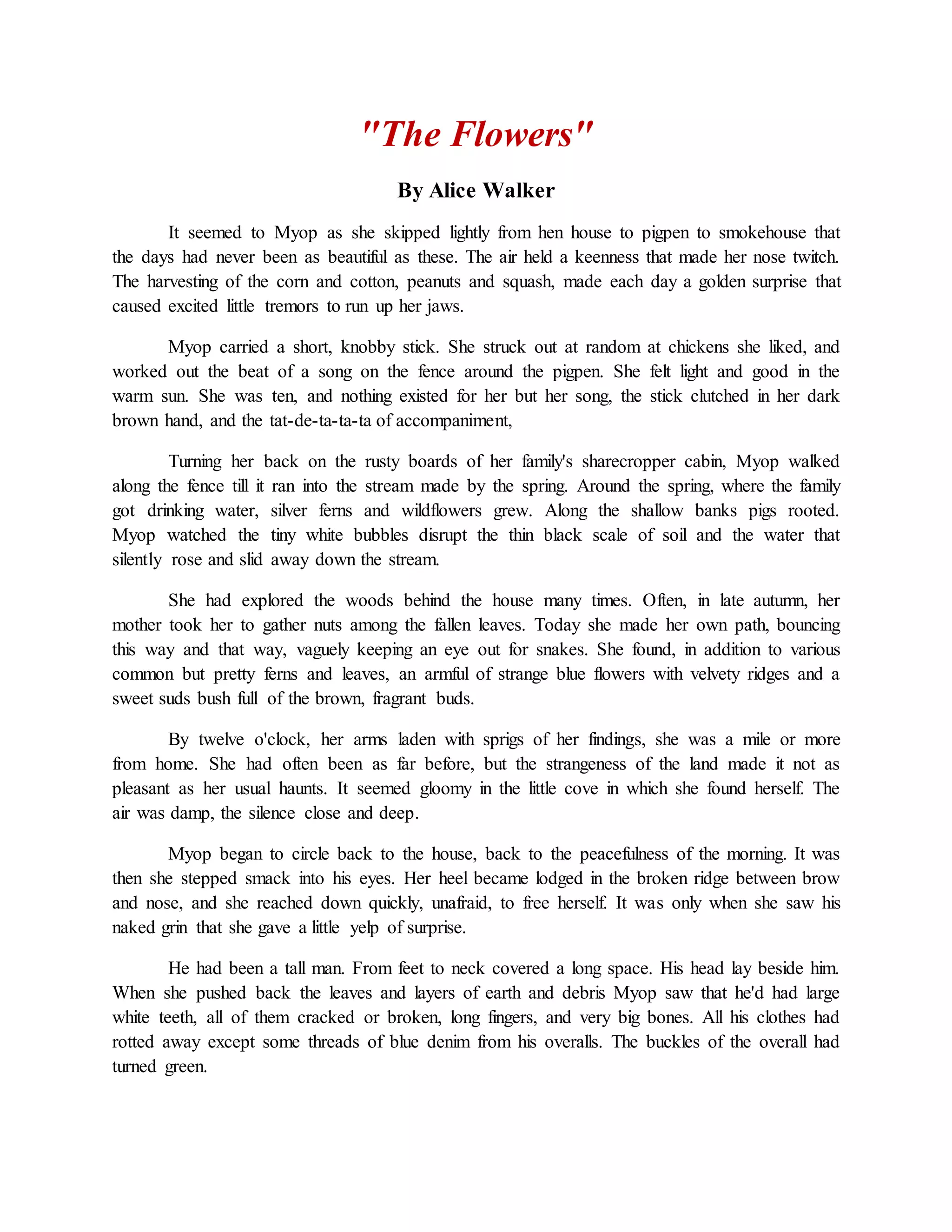 The Flowers | DOCX