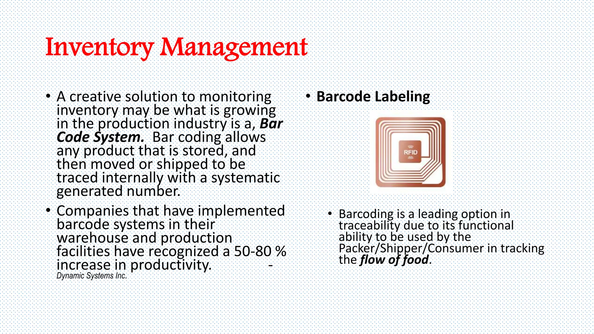 The flow of food: Generating traceability | PPT
