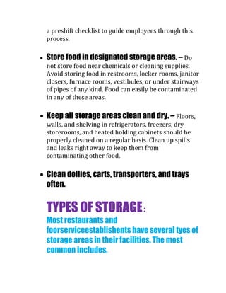 The flow of food storage 1 | PDF