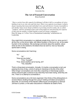 The Focused Conversation Method (ORID) | PDF