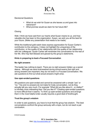 The Focused Conversation Method (ORID) | PDF