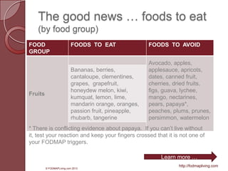 The fodmap diet: promoting gastrointestinal health with diet | PPTX