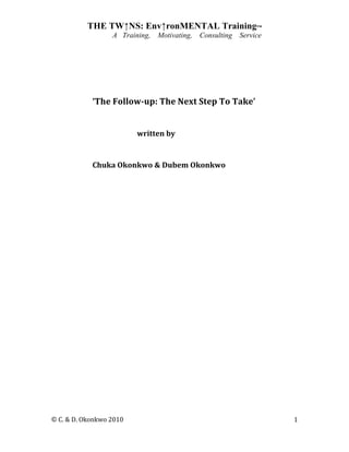 'The Follow up: The Next Step To Take | PDF
