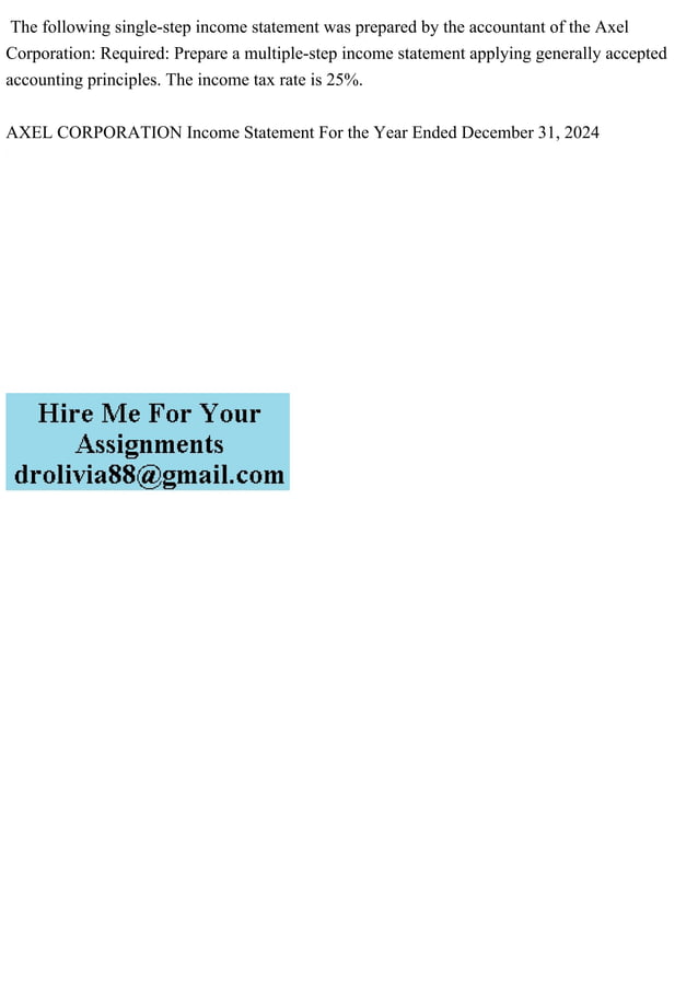 The following single-step income statement was prepared by the accoun.pdf