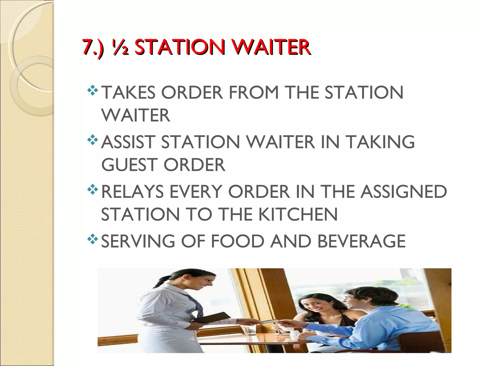 The food and beverage service department | PPT