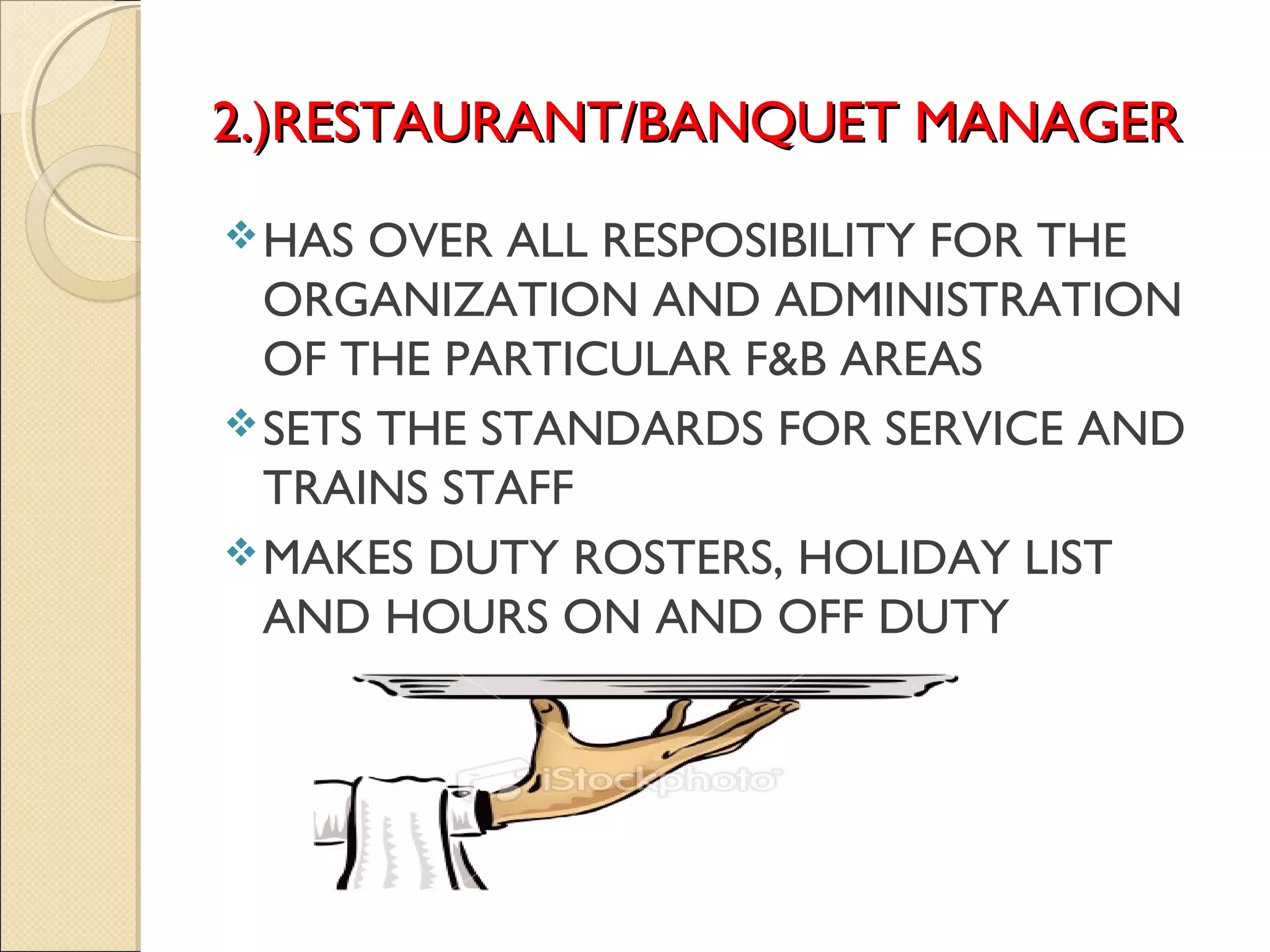 The food and beverage service department | PPT