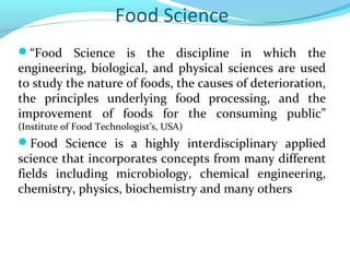 Food Science, Food Processing & Nutritional Security in India : An ...