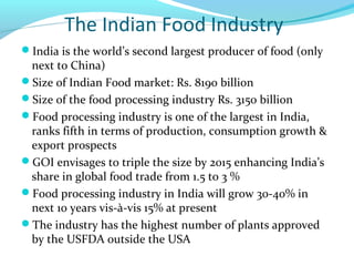 Food Science, Food Processing & Nutritional Security in India : An ...