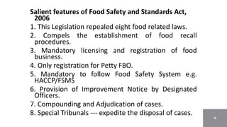 The food safety and standards act, 2006 FSSAI Exam 2019 - Session - 1 | PPTX