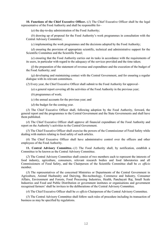 The Food Safety and Standards Act, 2006.pdf | Food Industry | Industries