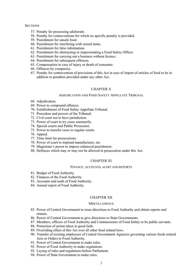 The Food Safety and Standards Act, 2006.pdf | Food Industry | Industries