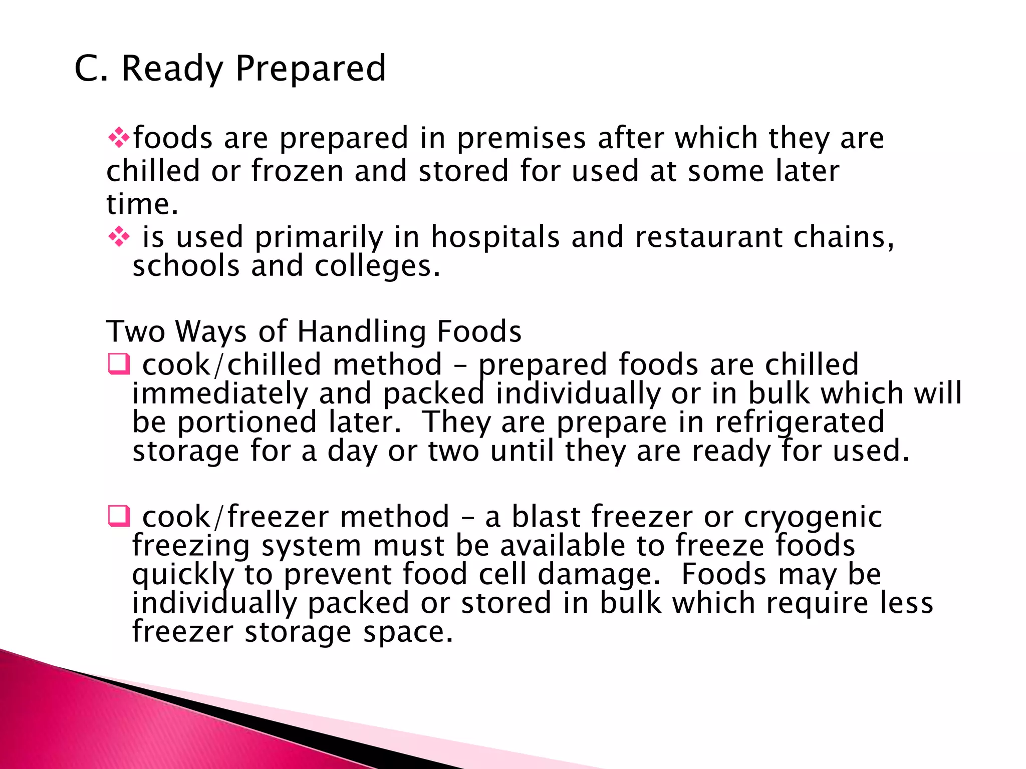 The food service system | PPTX