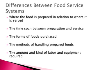 The food service system | PPTX