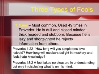 The People of Proverbs (Part 4): The Fool | PPT