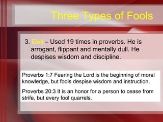 The People of Proverbs (Part 4): The Fool | PPT