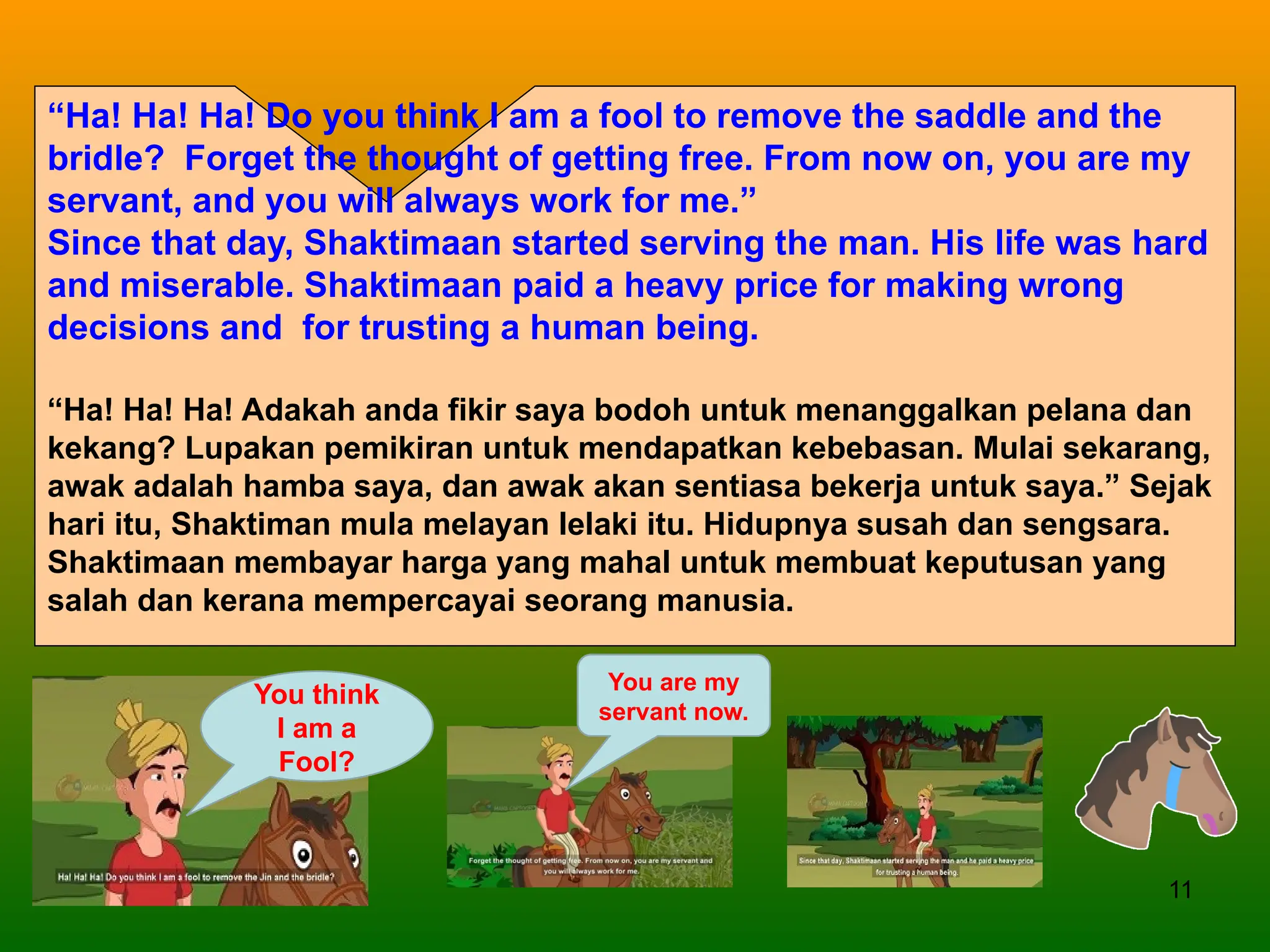 The Foolish Horse ~ A Kids' Moral Story (English & Malay).pptx