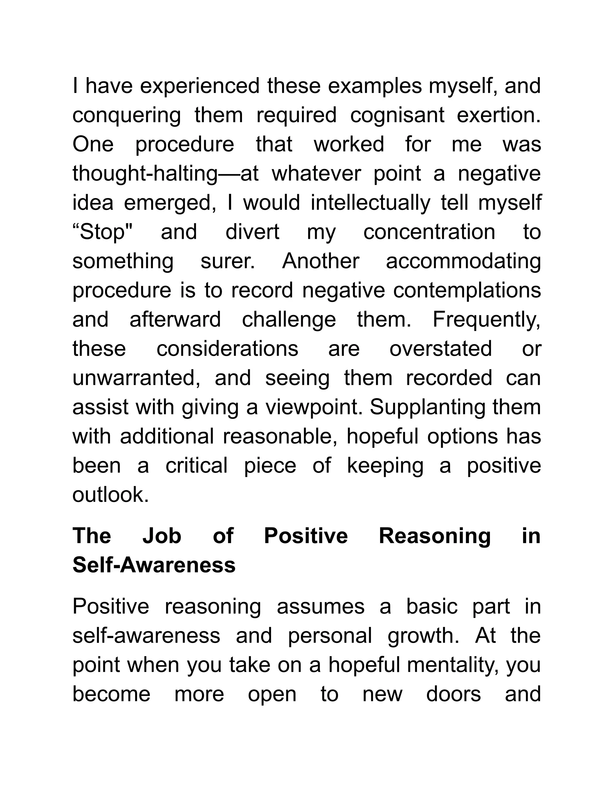 The Force of Positive Reasoning is a basic yet | PDF