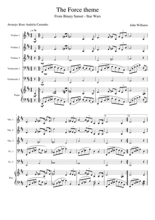 Star Wars The Force Piano