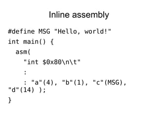 The forgotten art of assembly | ODP | Operating Systems | Computer Software and Applications