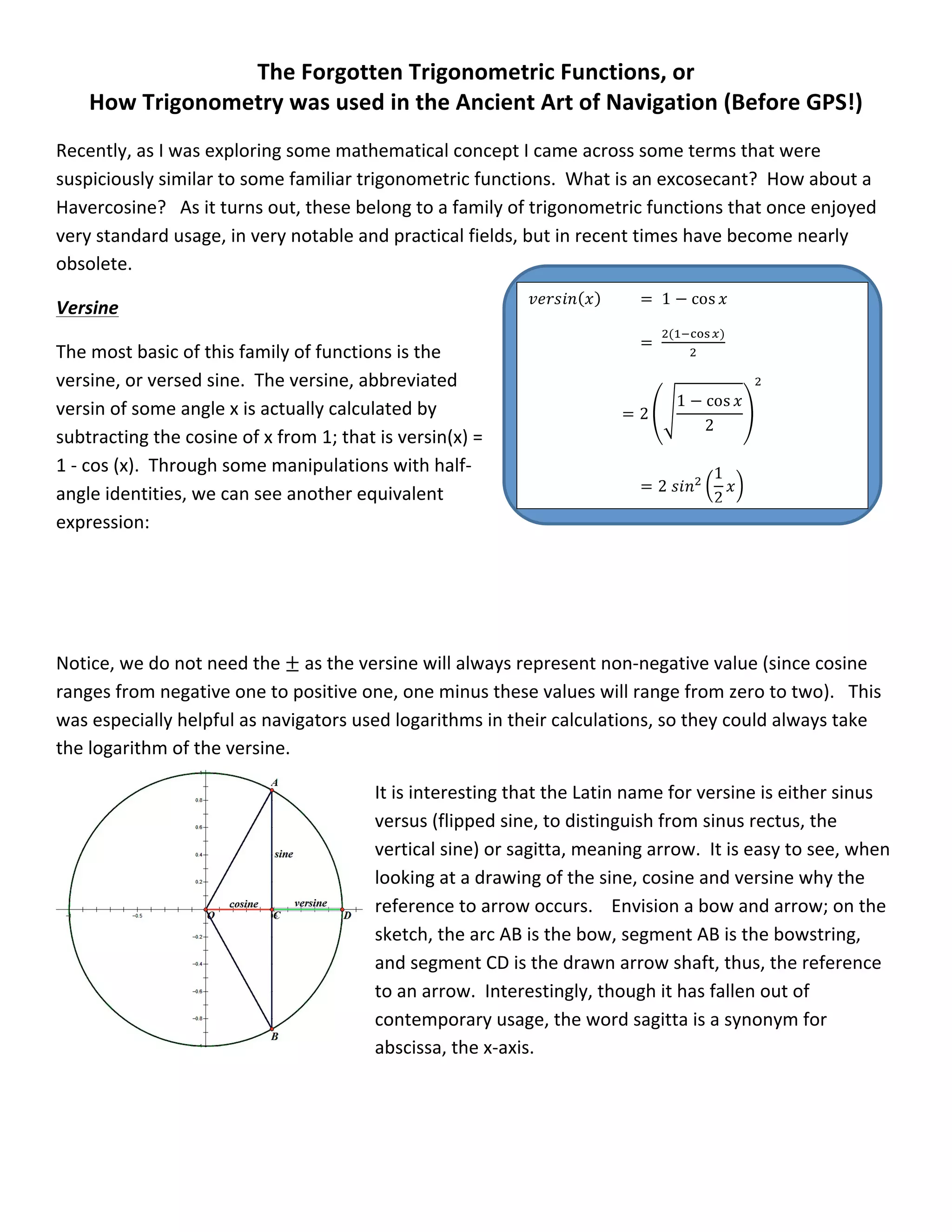 The forgotten trigonometric_functions | PDF