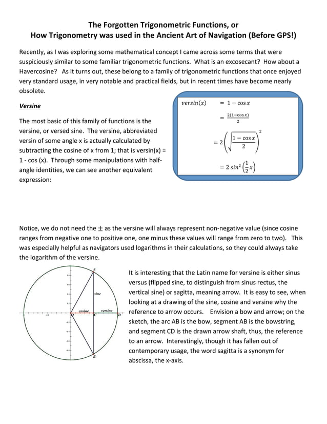 The forgotten trigonometric_functions | PDF
