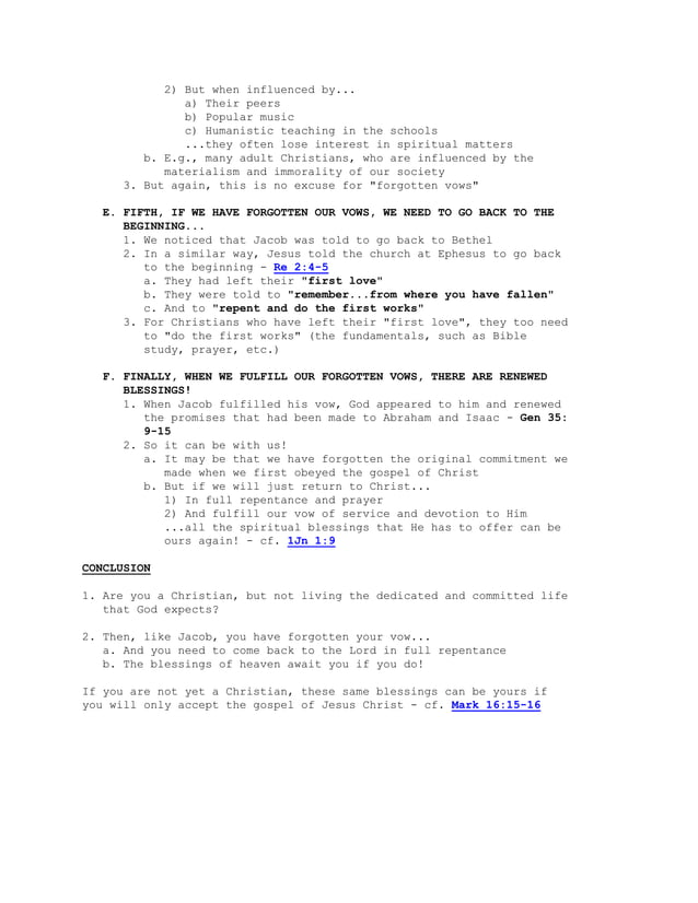 The forgotten vow of jacob | DOCX | Christianity | Religion & Spirituality