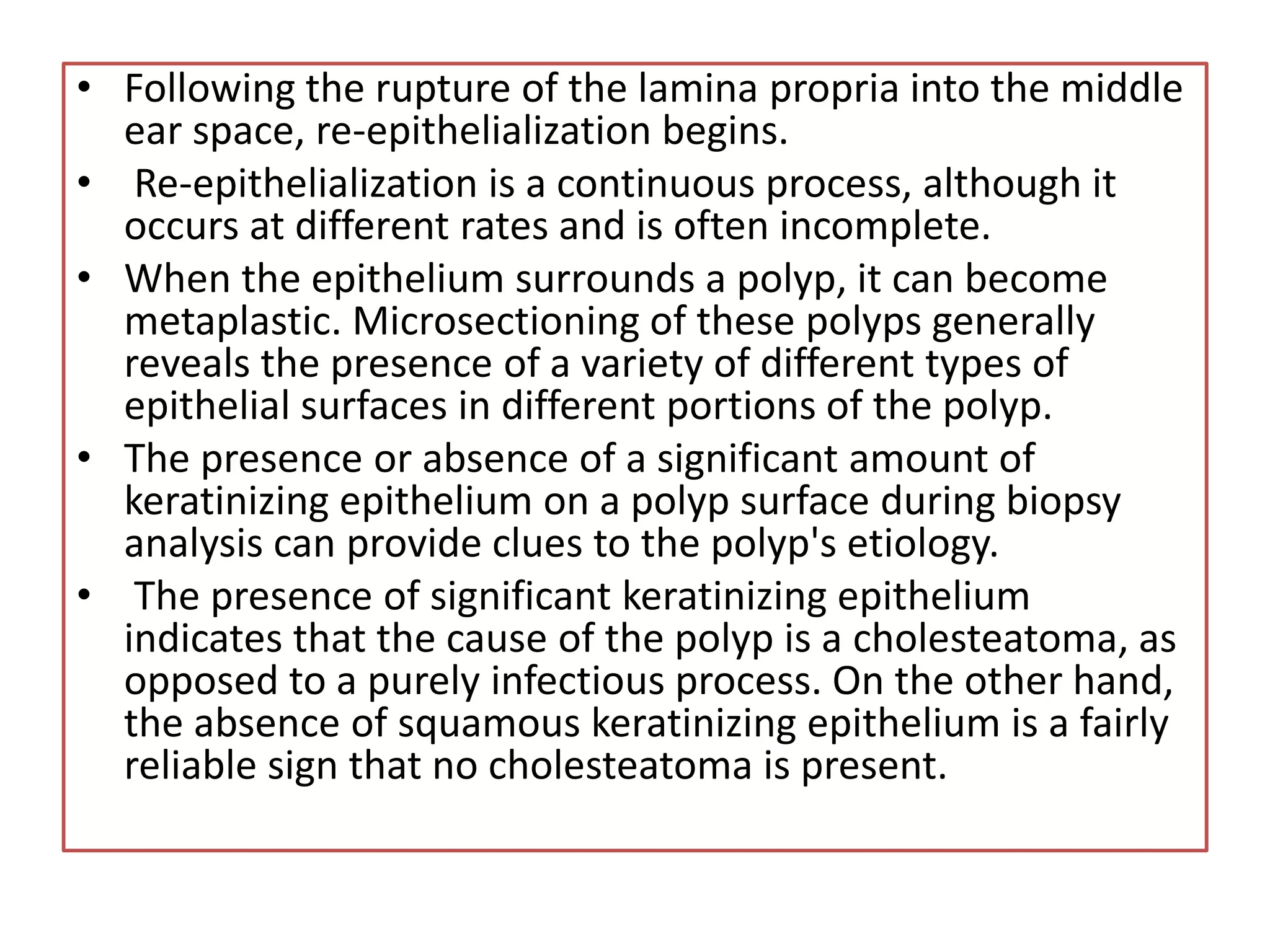 The formation and management of middle ear granulation | PPTX