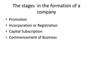 The formation of a company | PPTX