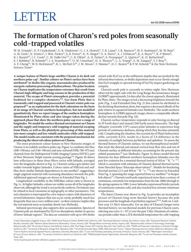 The formation of Charon’s red poles from seasonally cold-trapped ...