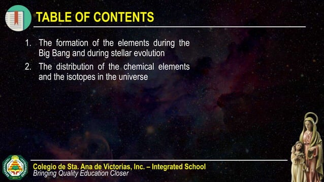 THE FORMATION OF ELEMENTS IN THE UNIVERSE.pptx | Space and Astronomy ...