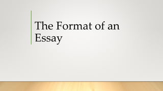 The format of an essay | PPT
