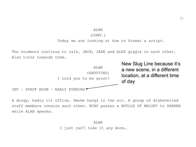The format of a screenplay | PPT