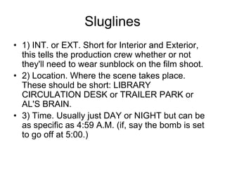 The format of a screenplay | PPT