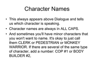 The format of a screenplay | PPT