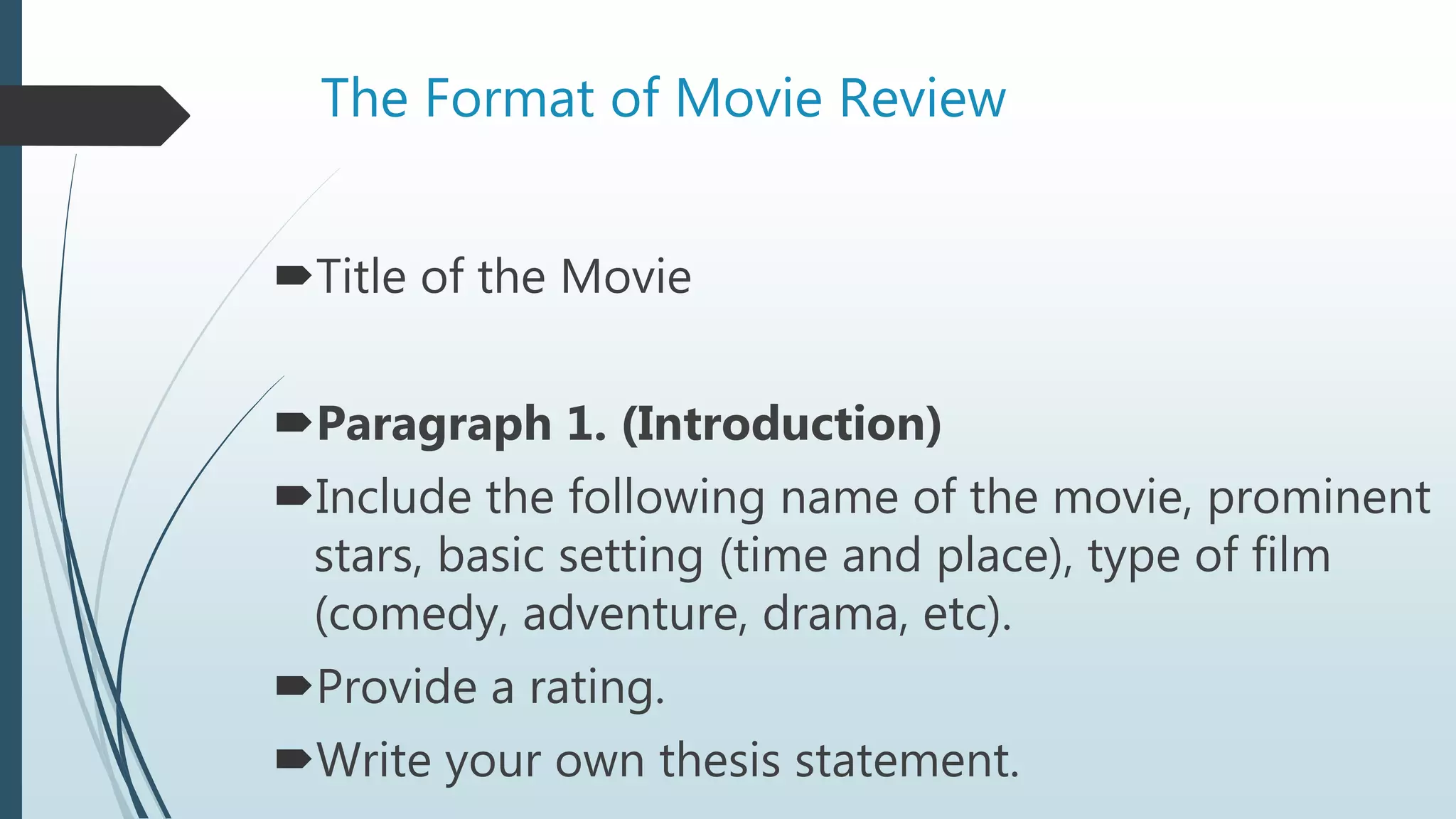 The format of movie review | PPTX
