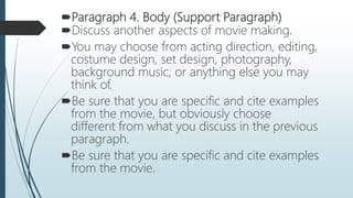 The format of movie review | PPTX
