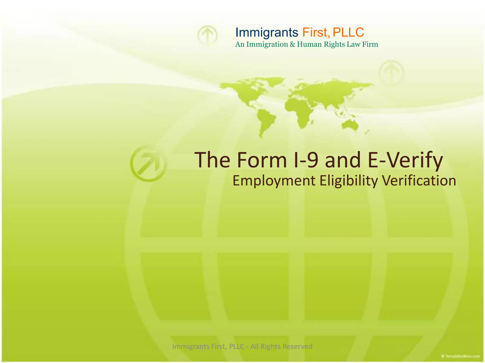 The Form I 9 Compliance and E Verify | PPT