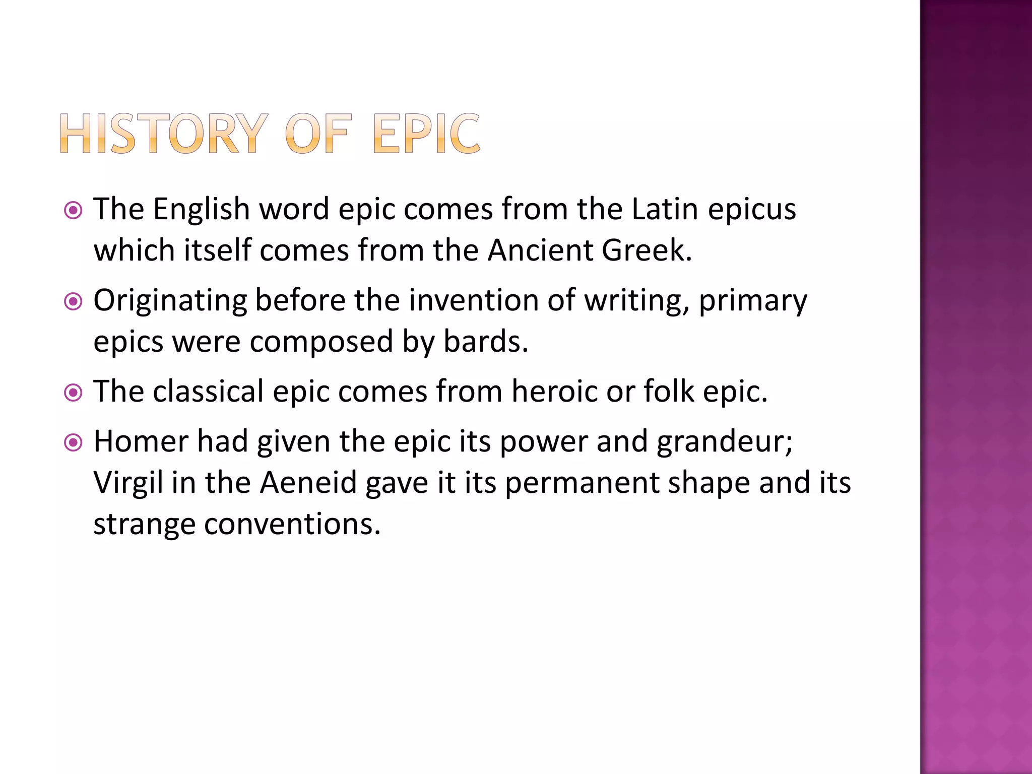 The form of epic | PDF