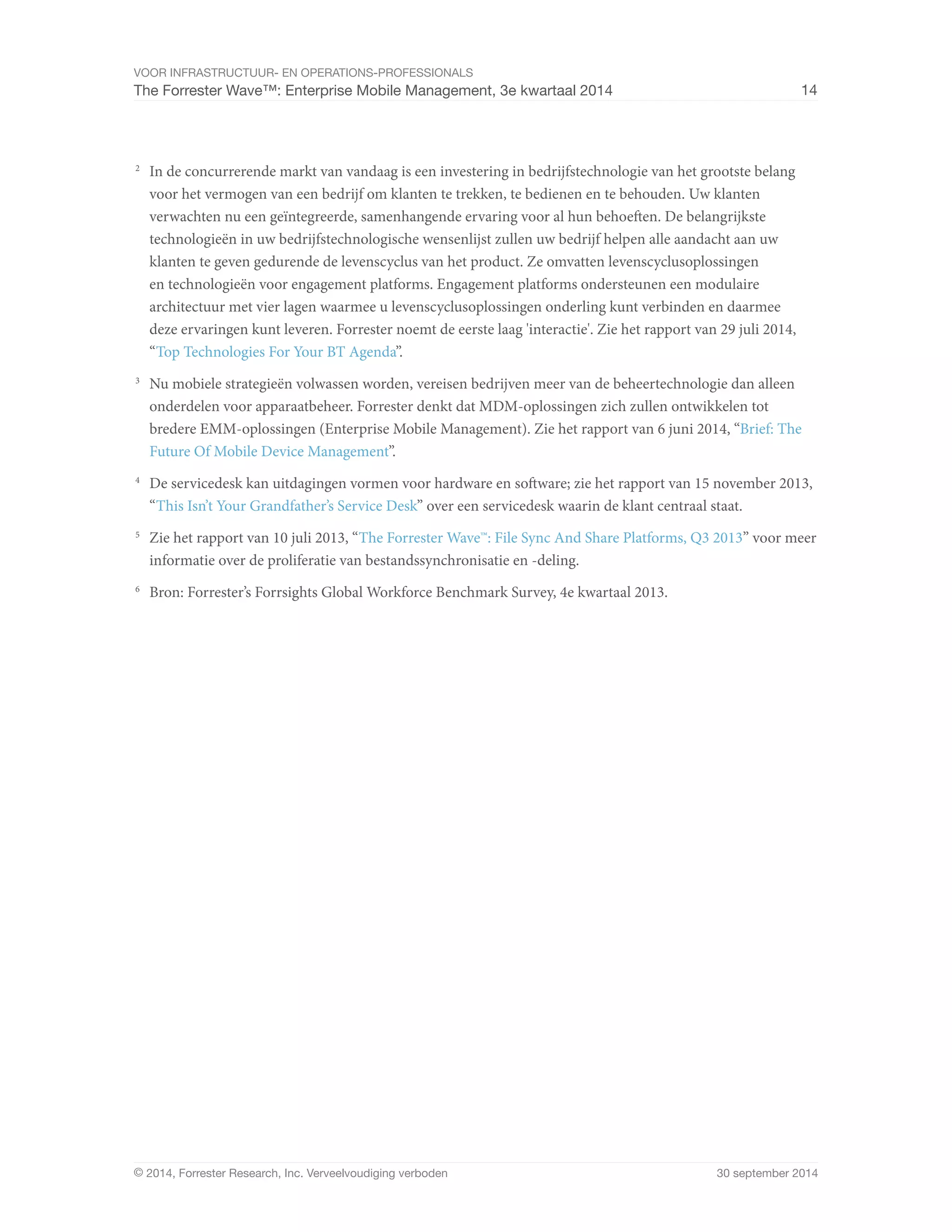 The Forrester Wave™: Enterprise Mobile Management, 3e kwartaal 2014 | PDF