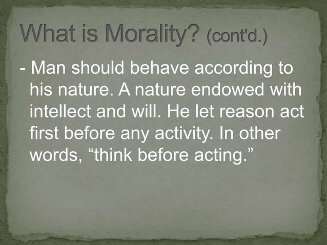 The foundational principles of morality | PPTX